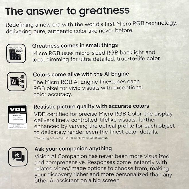 Samsung Introduces 130-Inch Micro RGB TV Concept at CES 2026 Showcasing ...